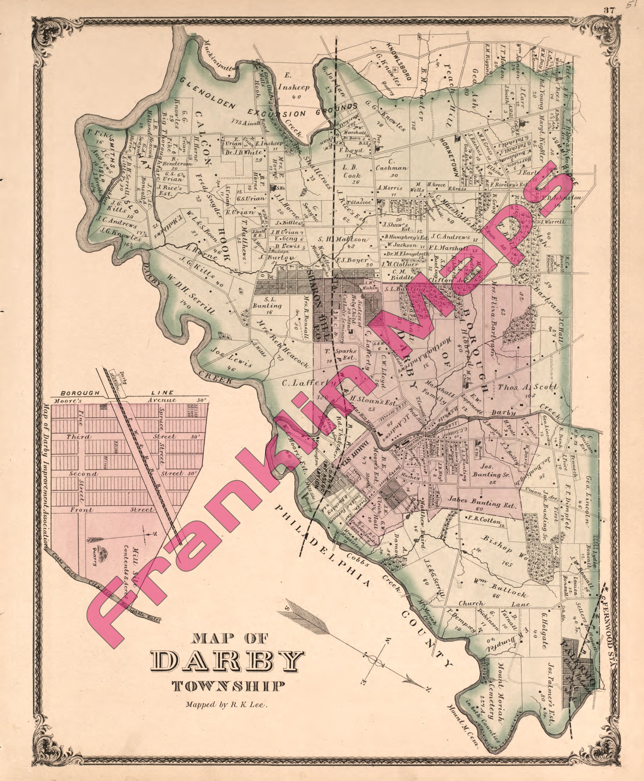 Andy's Antique Maps -1875 Delaware County