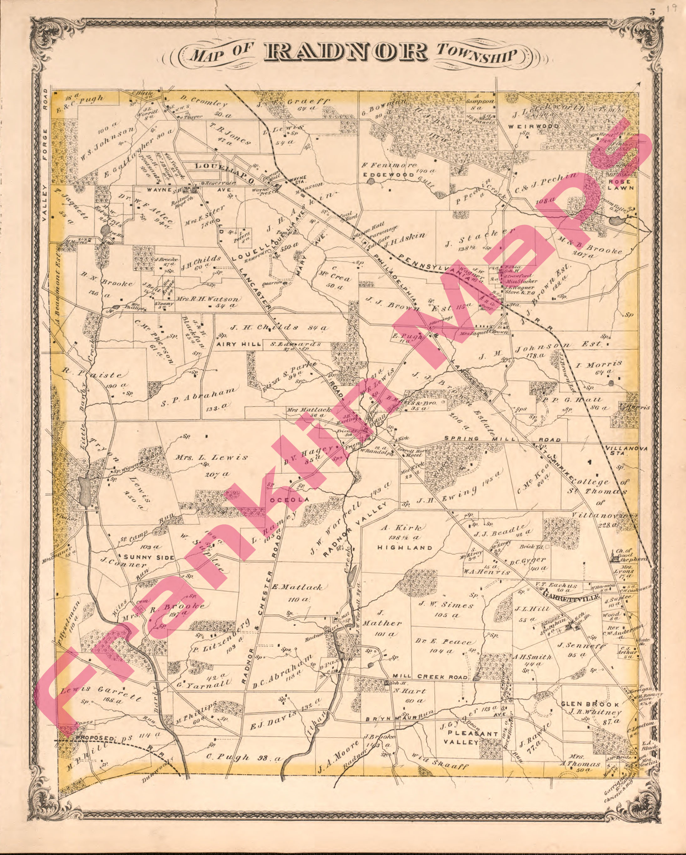 Andy's Antique Maps -1875 Delaware County
