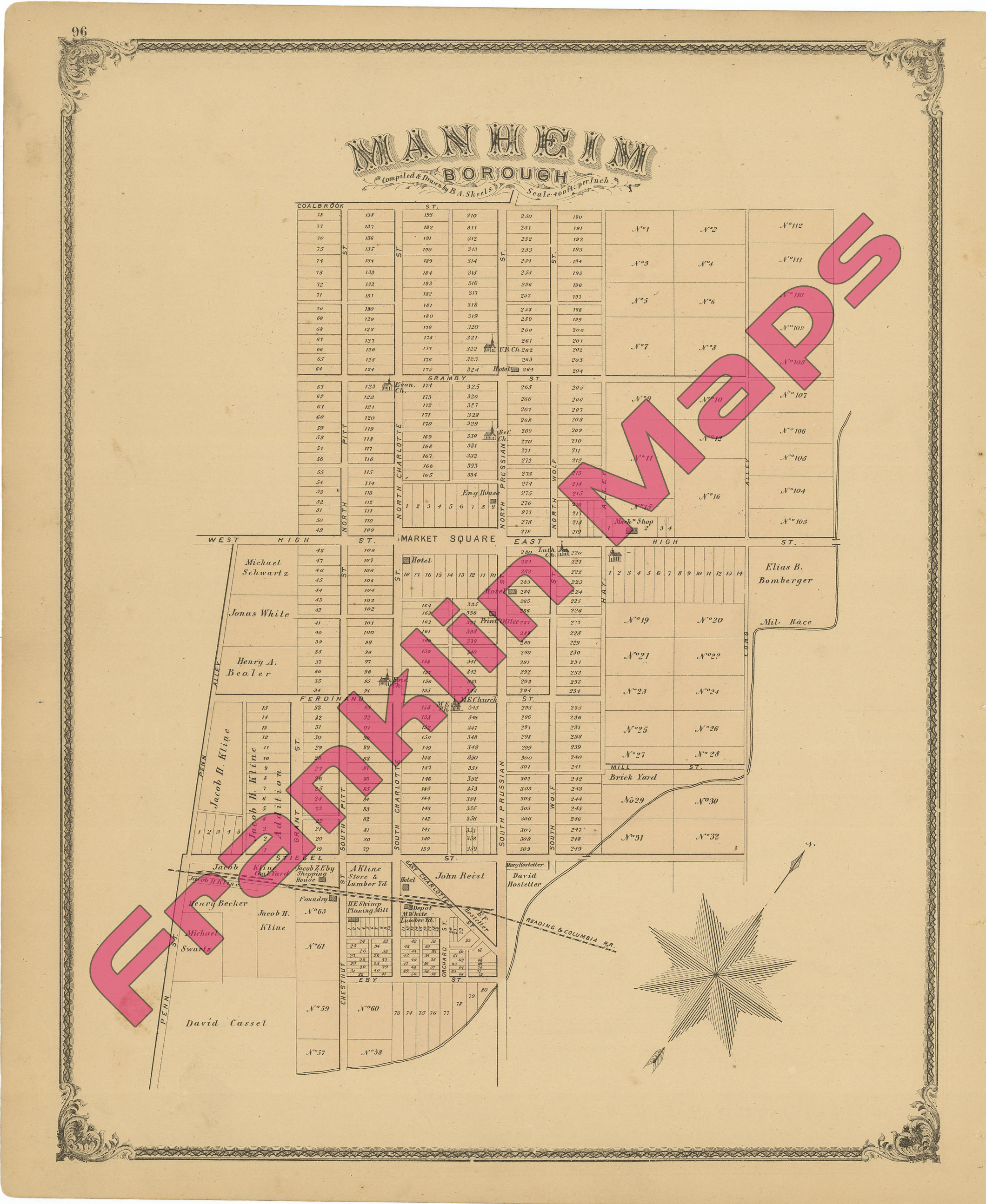 Andy's Antique Maps -1875 Lancaster County