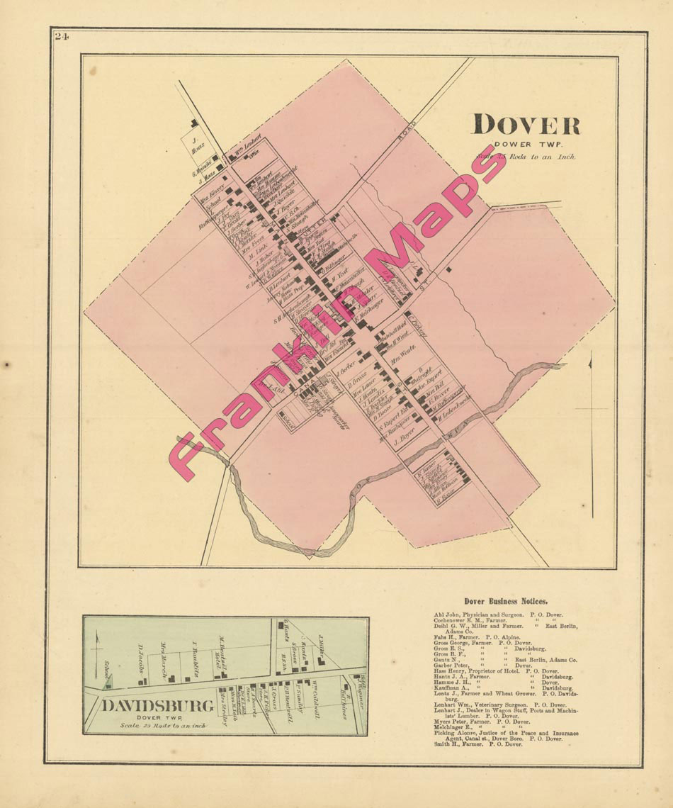 Andy's Antique Maps -1876 York