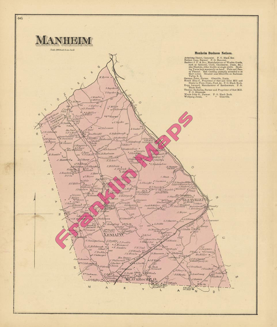 Andy's Antique Maps -1876 York