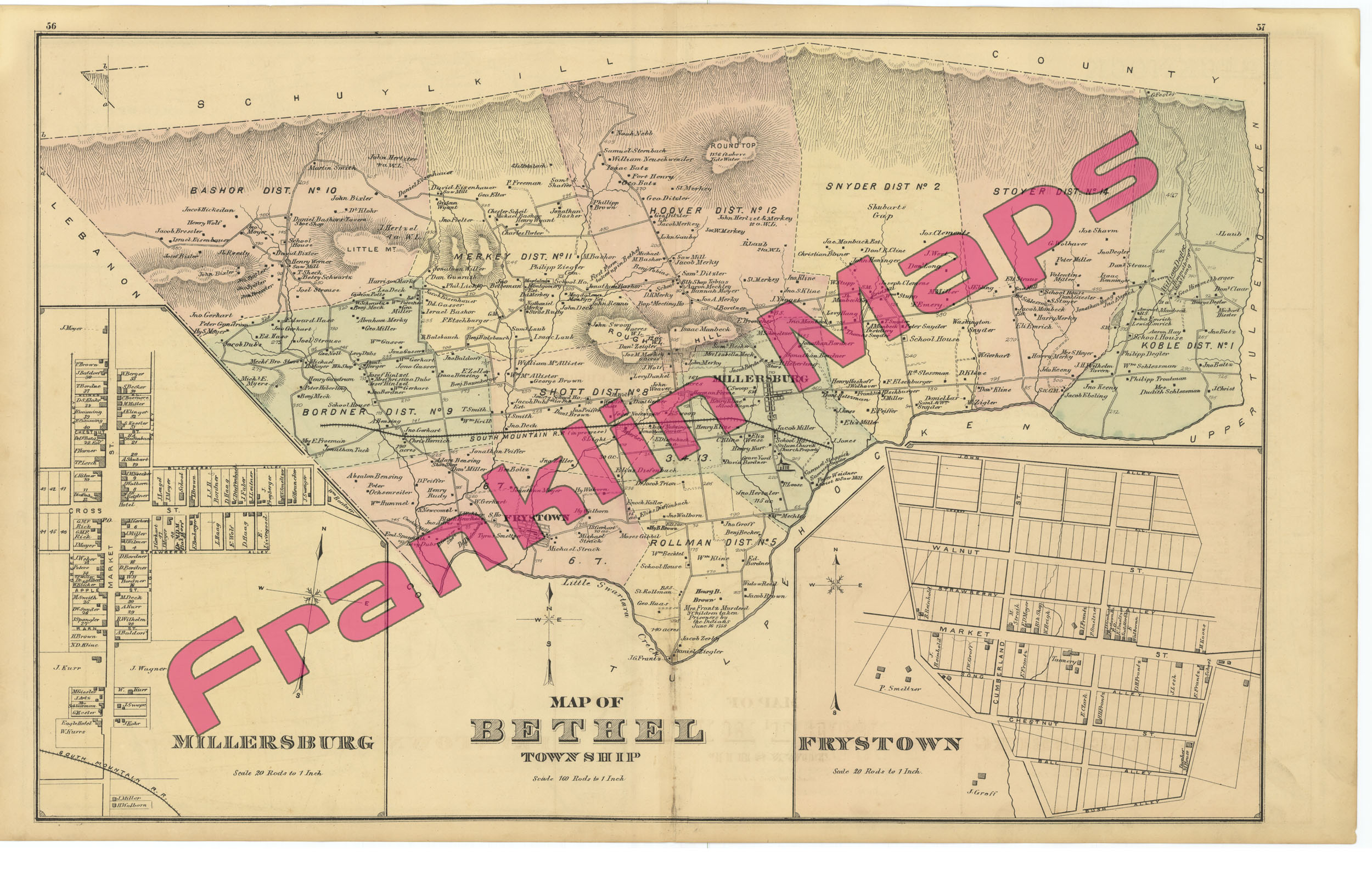 Andy's Antique Maps -1876 Berks County