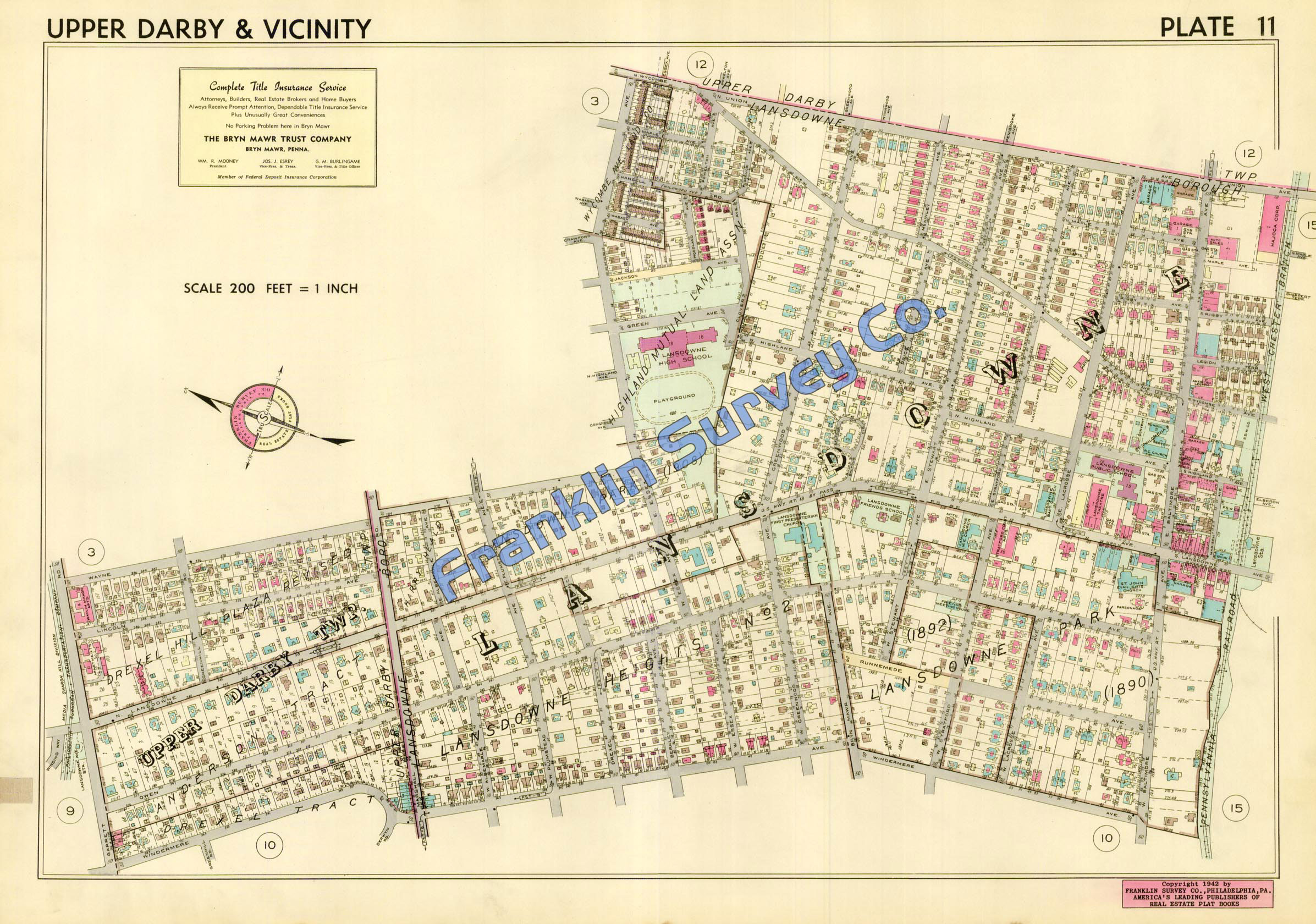 Andy's Antique Maps -1942 Upper Darby & Vacinity