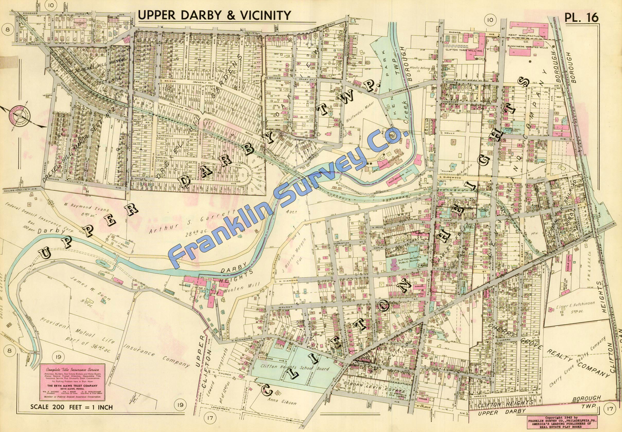 Andy's Antique Maps -1942 Upper Darby & Vacinity