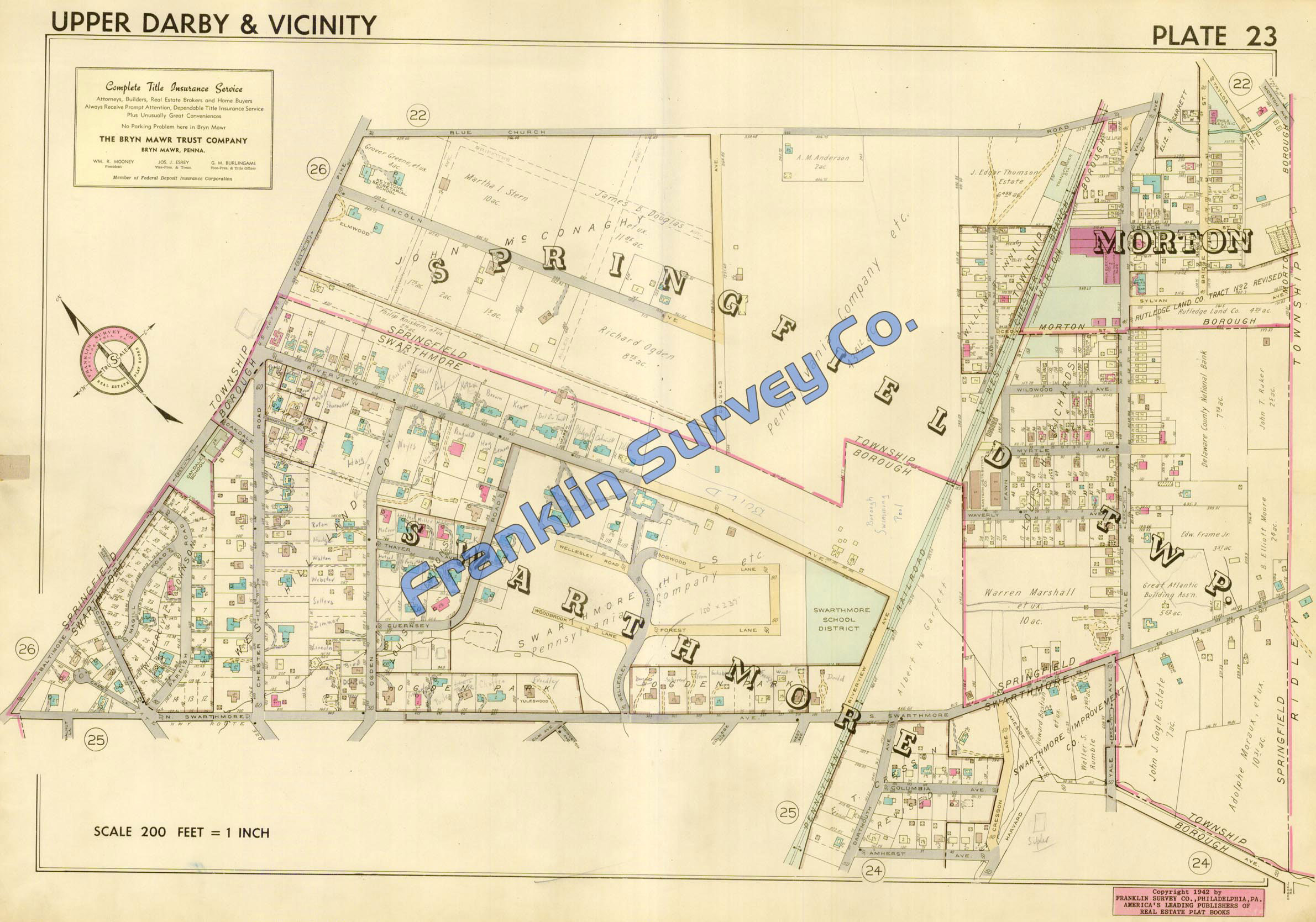 Andy's Antique Maps -1942 Upper Darby & Vacinity