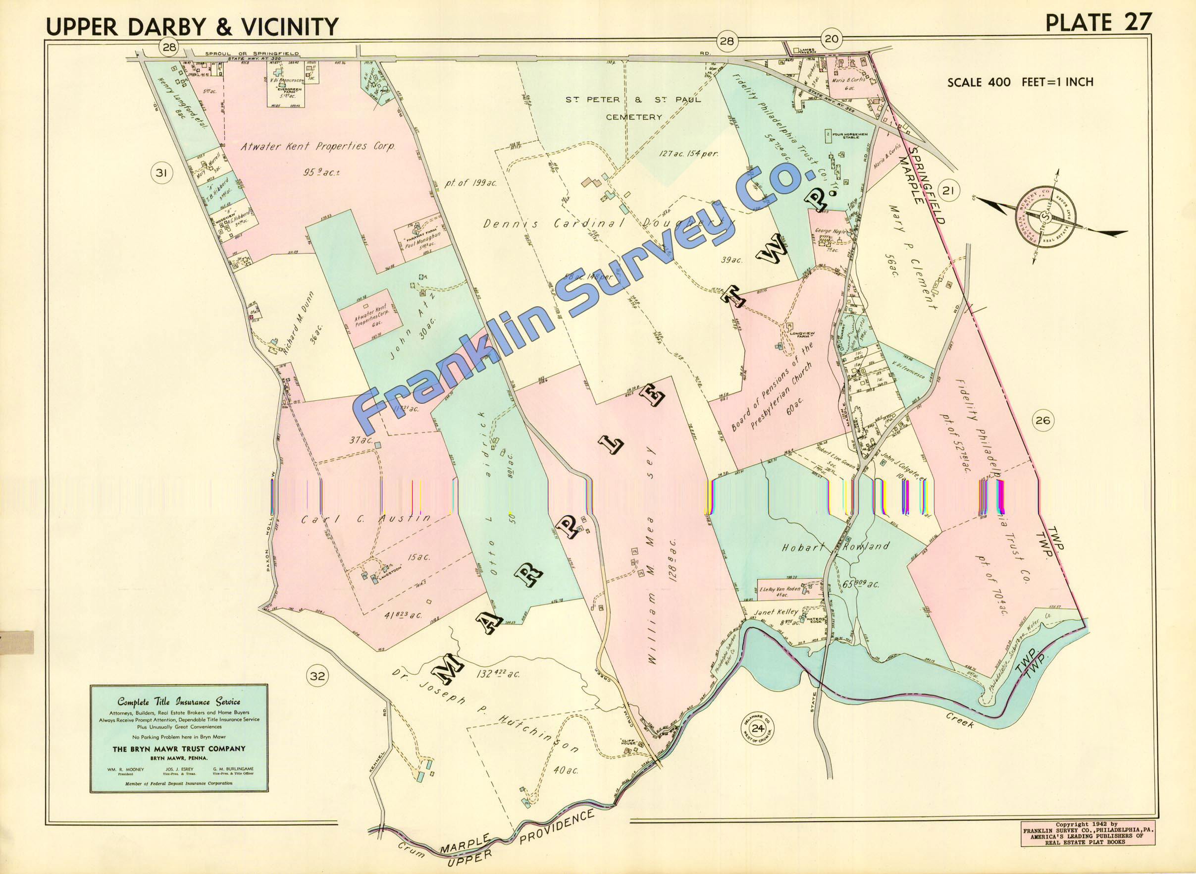 Andy's Antique Maps -1942 Upper Darby & Vacinity