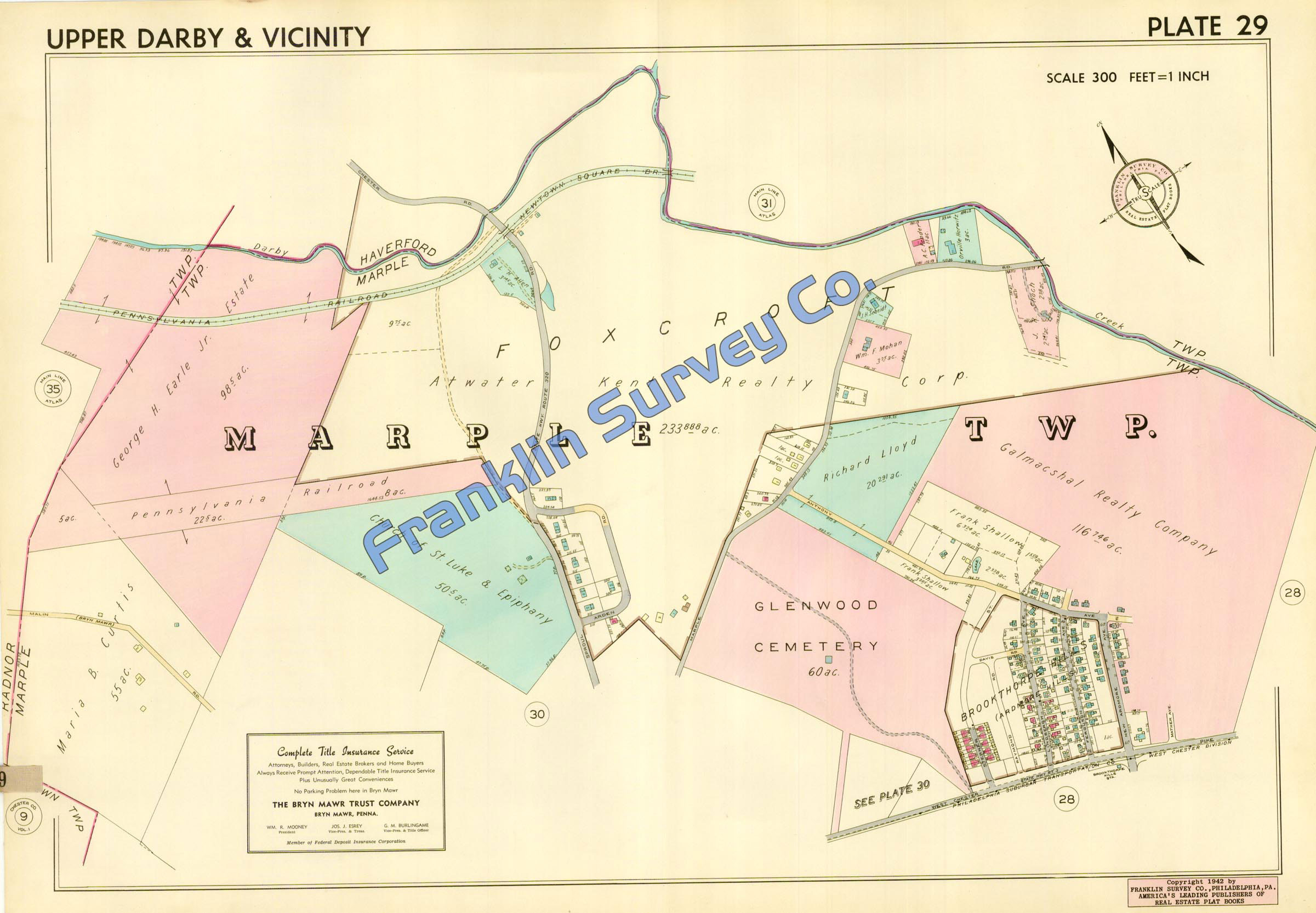 Andy's Antique Maps -1942 Upper Darby & Vacinity
