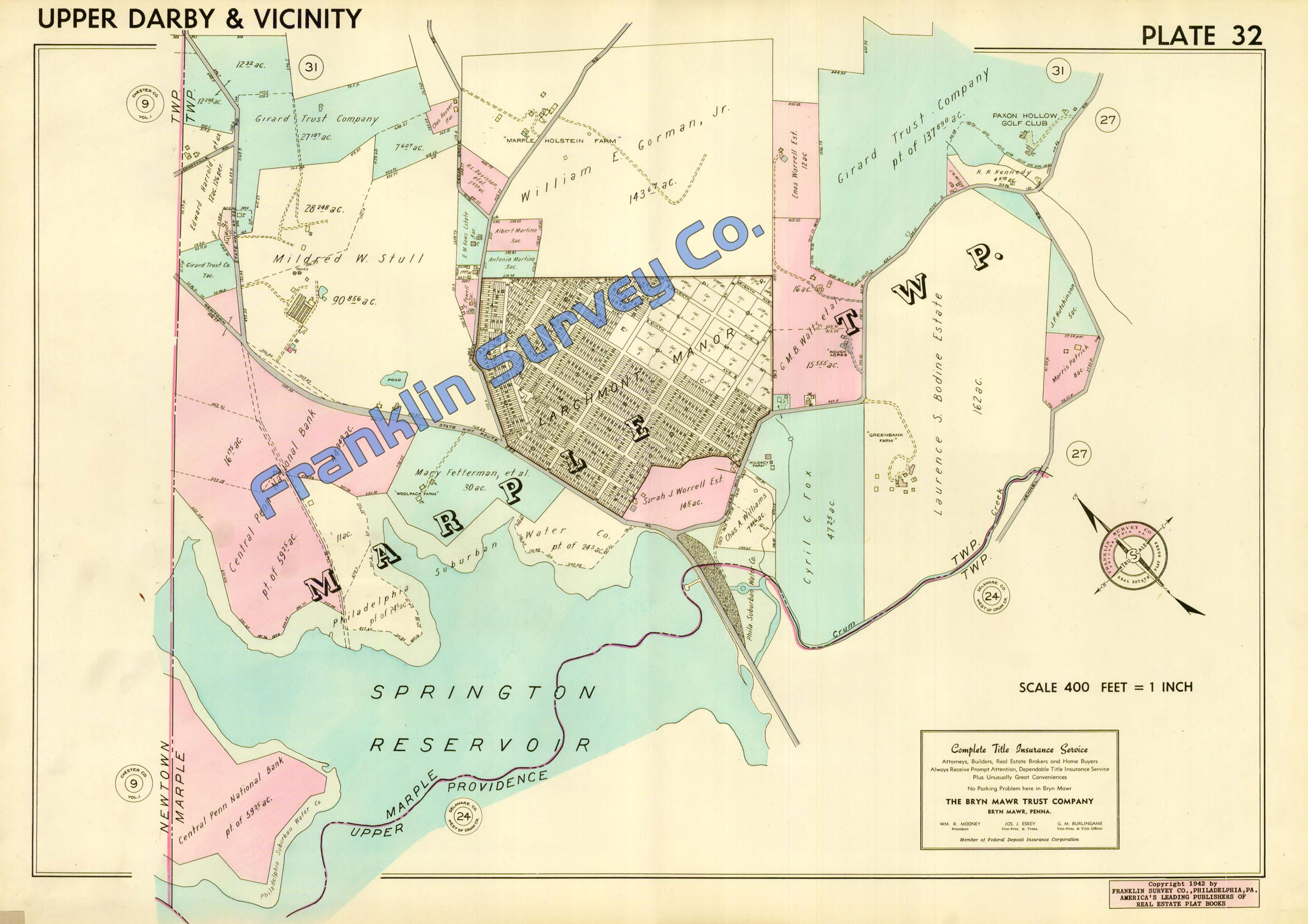 Andy's Antique Maps -1942 Upper Darby & Vacinity