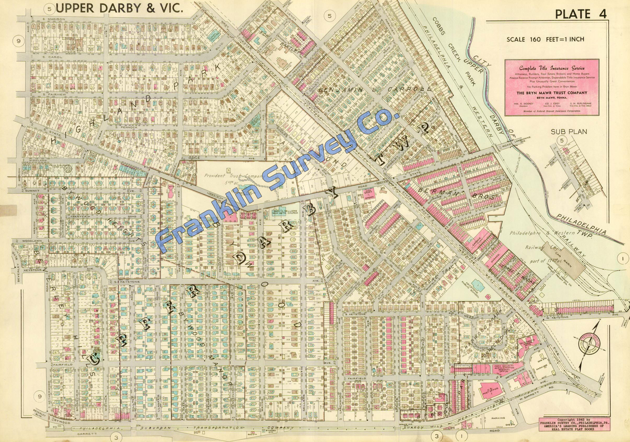 Andy's Antique Maps -1942 Upper Darby & Vacinity